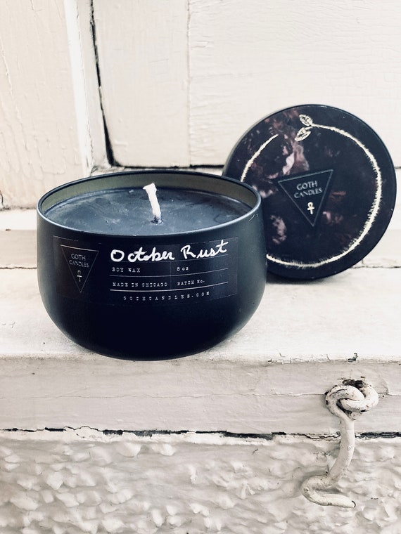 Burning Leaves Scent OCTOBER RUST Goth Candles Premium - Etsy