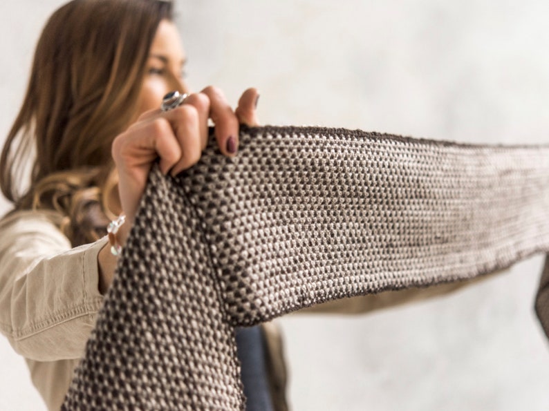 Knitting Pattern: Tri Color Linen Stitch Scarf - Etsy