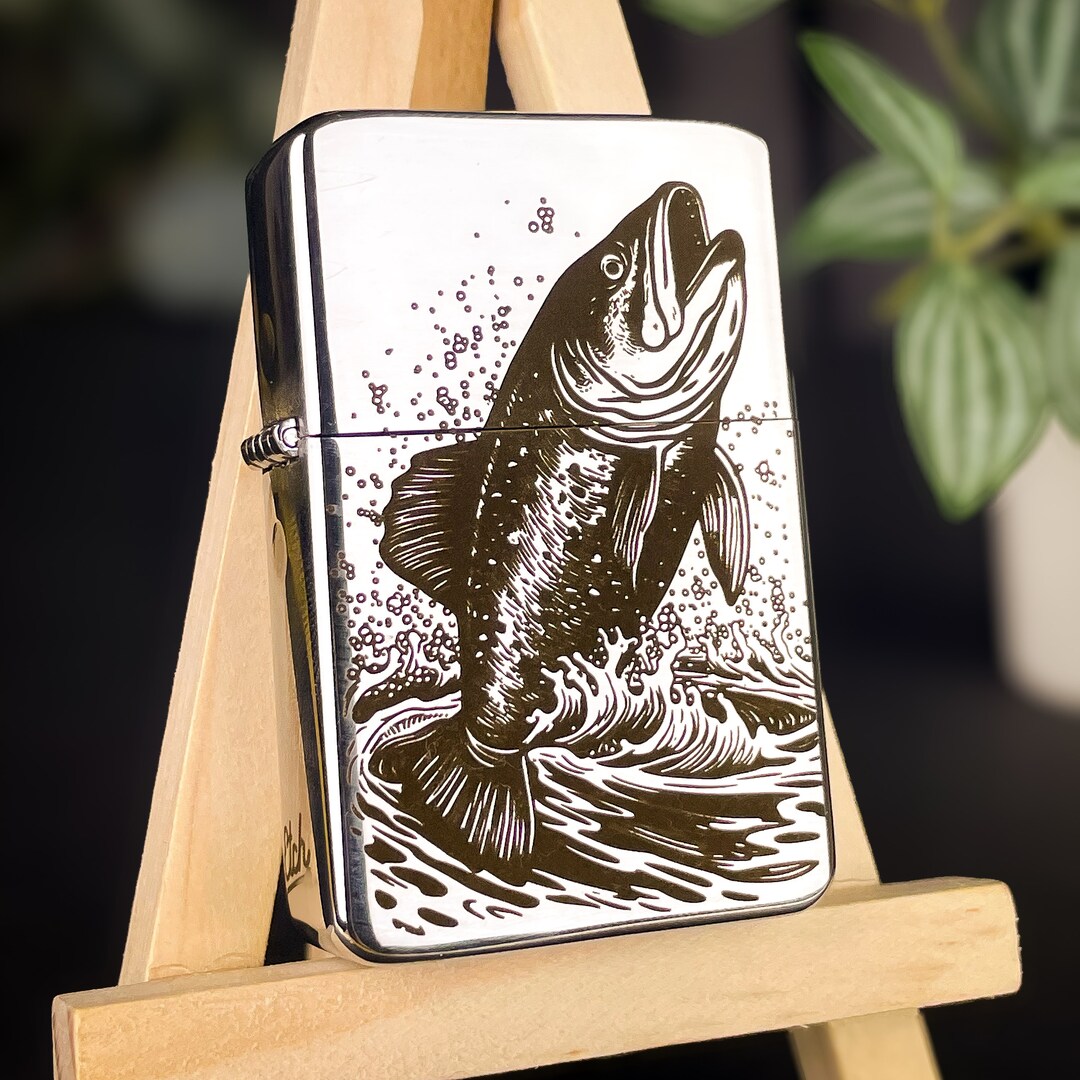 Fishing Custom Engraved Lighter || Personalised Lighter Fishing Gift ...