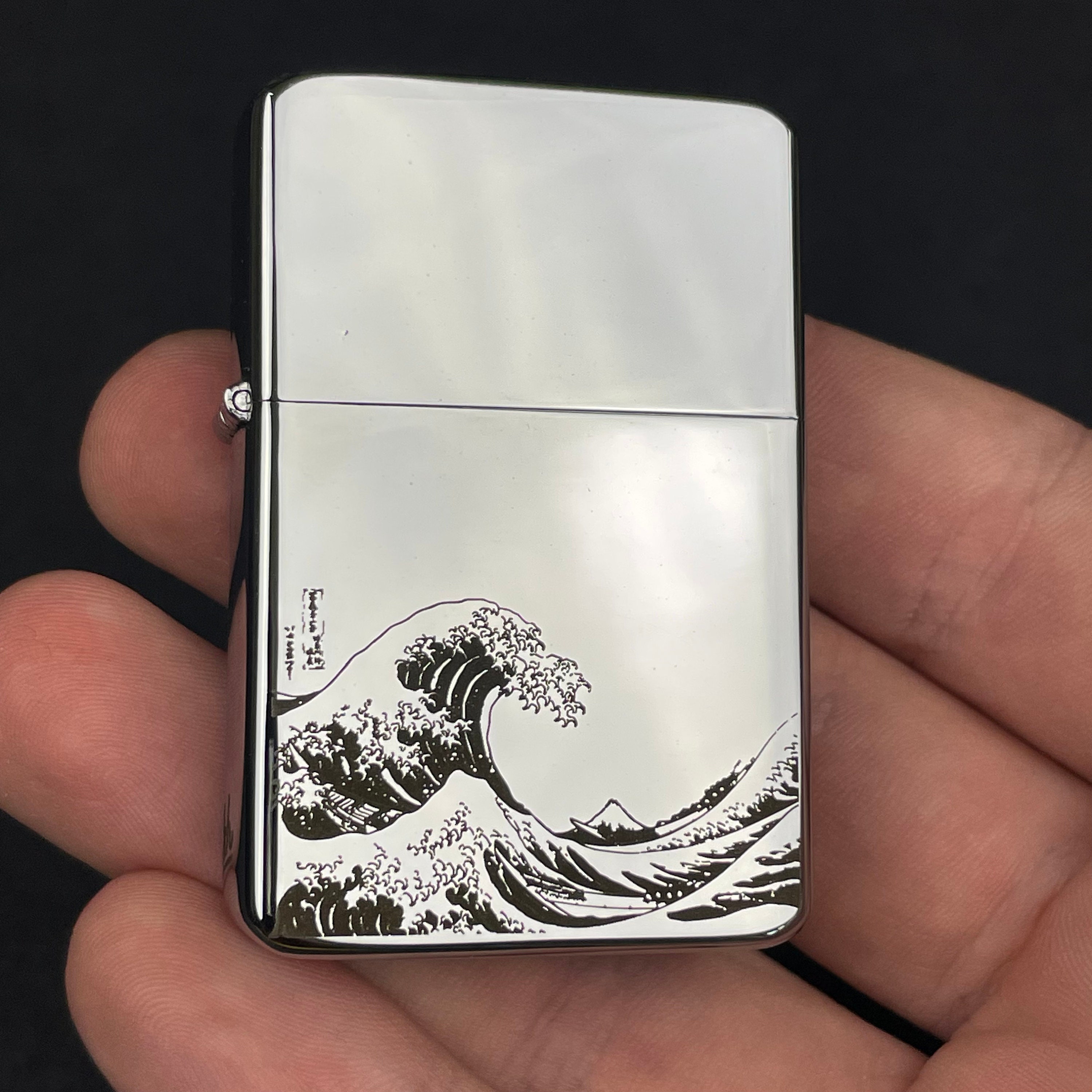 The Great Wave off Kanagawa Custom Engraved Lighter Personalised ...