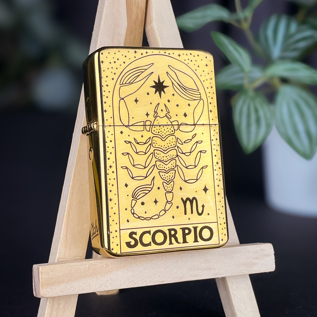 Scorpio Zodiac Star Sign Custom Engraved Lighter || Personalised ...