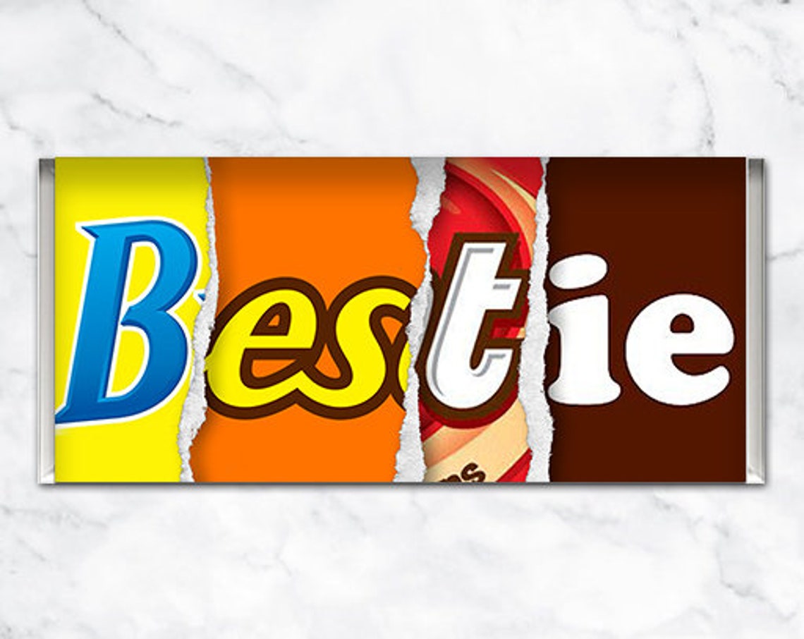 Bestie Chocolate Bar Wrapper Printable Chocolate Wrapper - Etsy