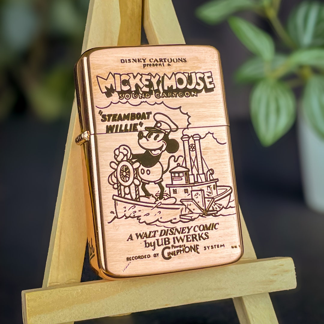 Steamboat Willie Mickey Mouse Custom Engraved Lighter || Personalised ...