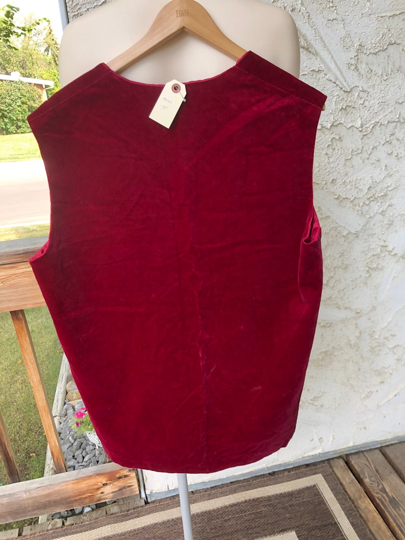Vintage Men’s Red Velvet Vest - Etsy