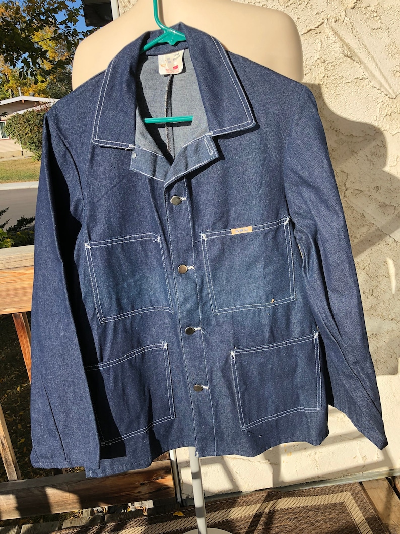 Vintage 80’s SBG Blue Denim Chore Jacket - Etsy