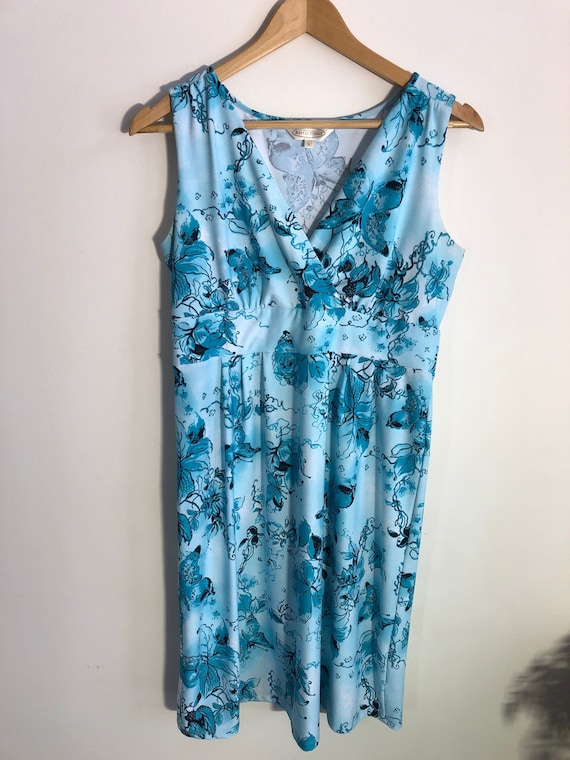 Northern Reflections Blue Butterfly & Floral Sun Dress - Gem