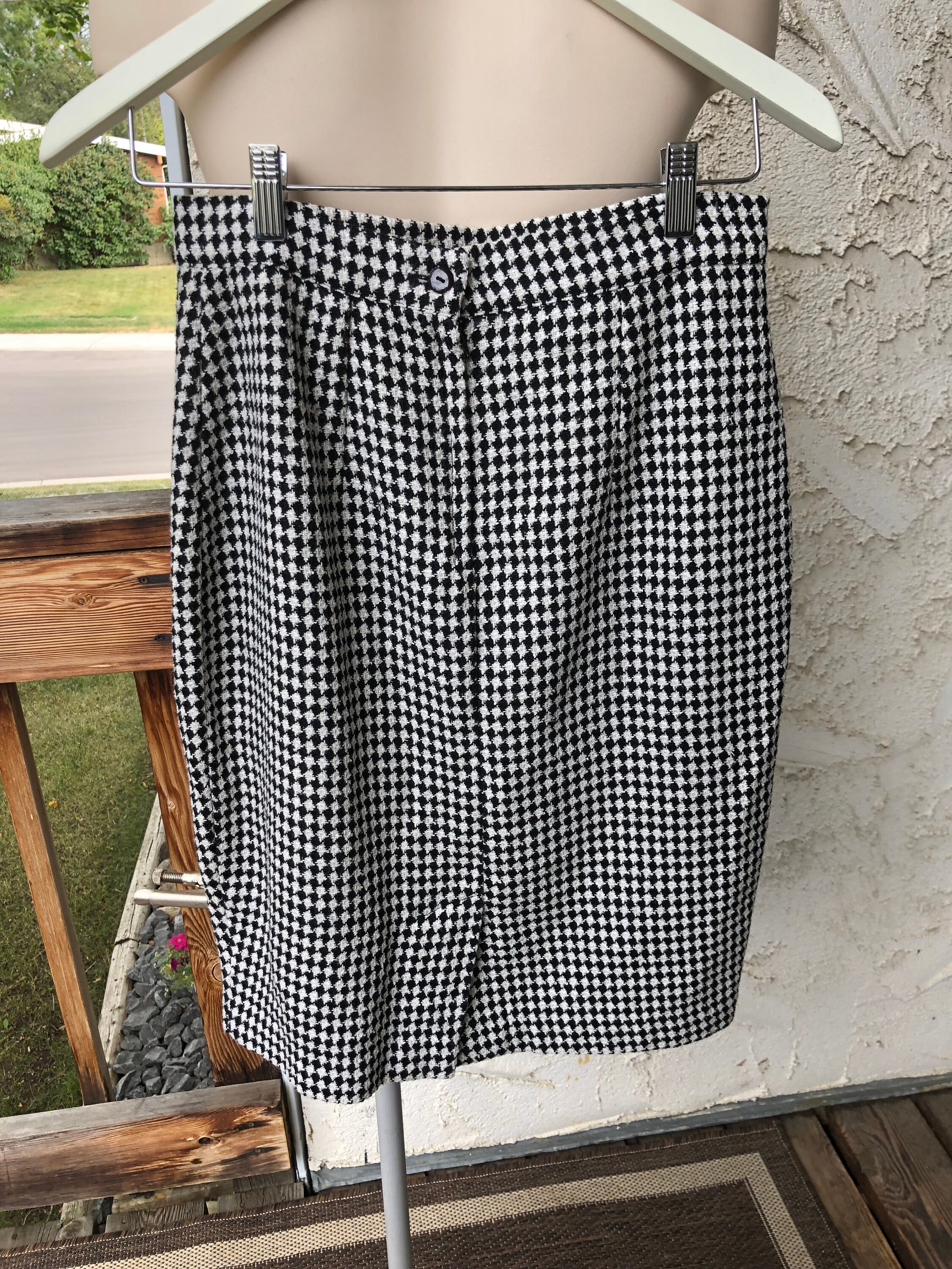 Vintage Black and White Checkered 2 Piece Skirt Set - Etsy