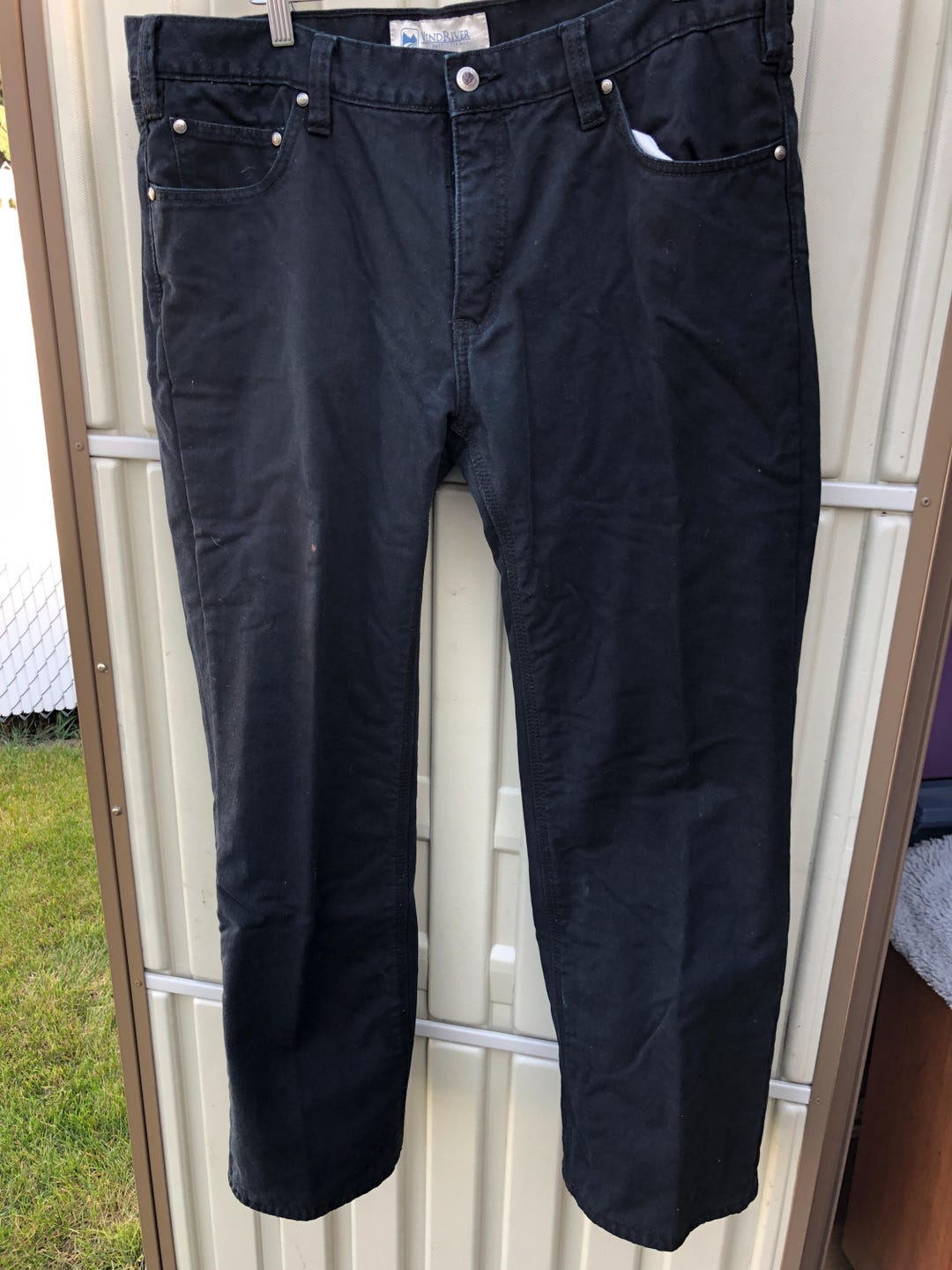 Wind River Outfitting Black Denim Pants With Flannel Lining 38x30 - Etsy