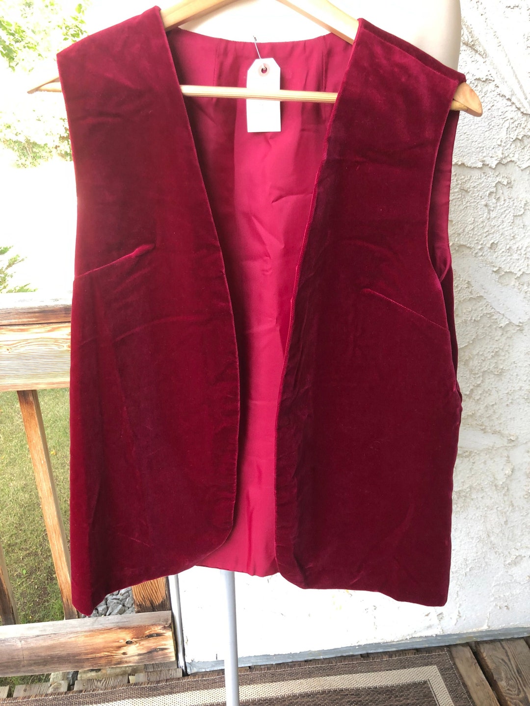 Vintage Ladies Red Velvet Vest - Etsy
