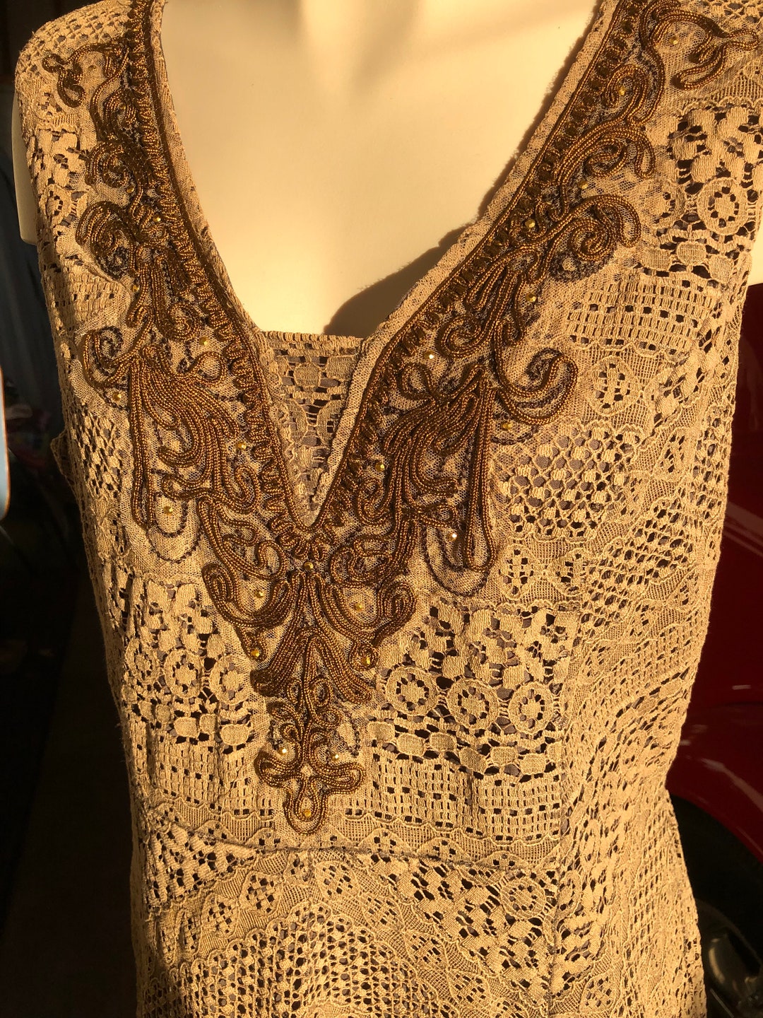 Reba Lace Embroidered Sleeveless Line Boho Dress - Etsy