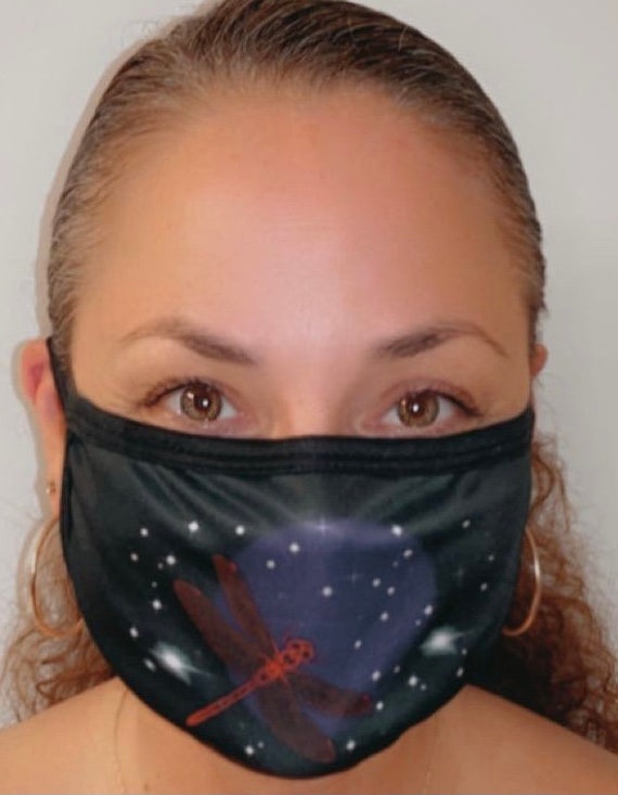 Red Dragonfly Face Mask | Etsy