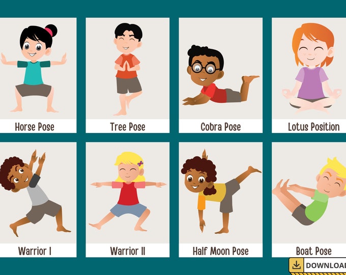 Kids Yoga Poses, Yoga Poses, Yoga Poses for Beginners, Printable Yoga ...
