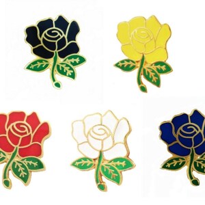 Rose Pin Badge 5 Colours to Choose From - Etsy