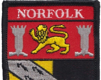 NORFOLK UK County Flag Embroidered Iron on Patch Sew on Badge Applique County Flag for Clothes ...