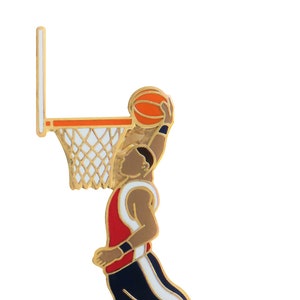 Basketball Slam Dunk Pin Badge - Etsy