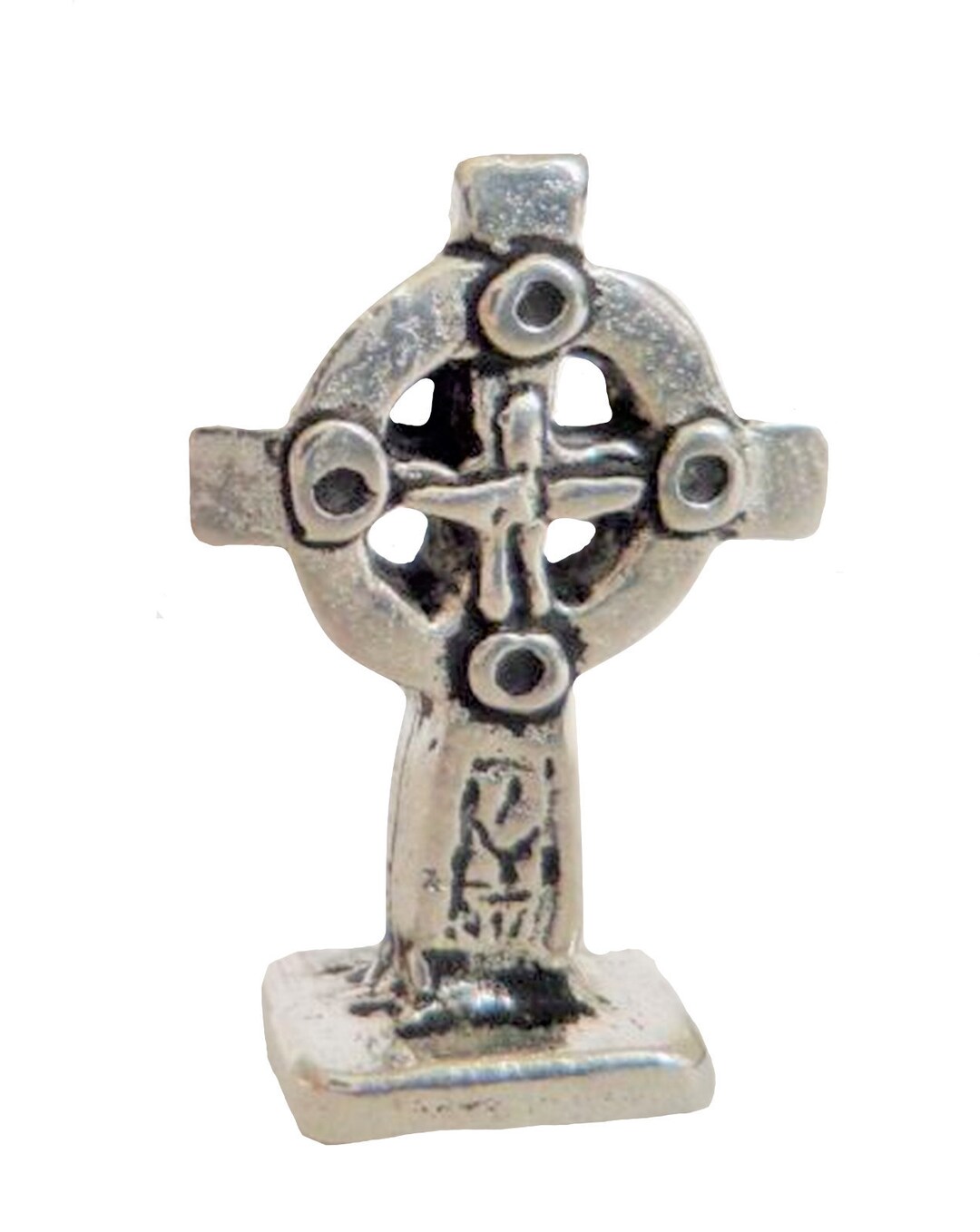 Sun Wheel Celtic Cross Tiny Solid Pewter Ornament Hand Made in Cornwall ...