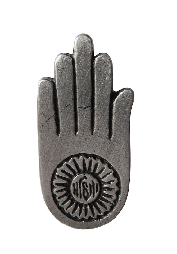 Ahimsa Hand Symbol Jainism Pewter Pin Badge Hand Made in the - Etsy ...