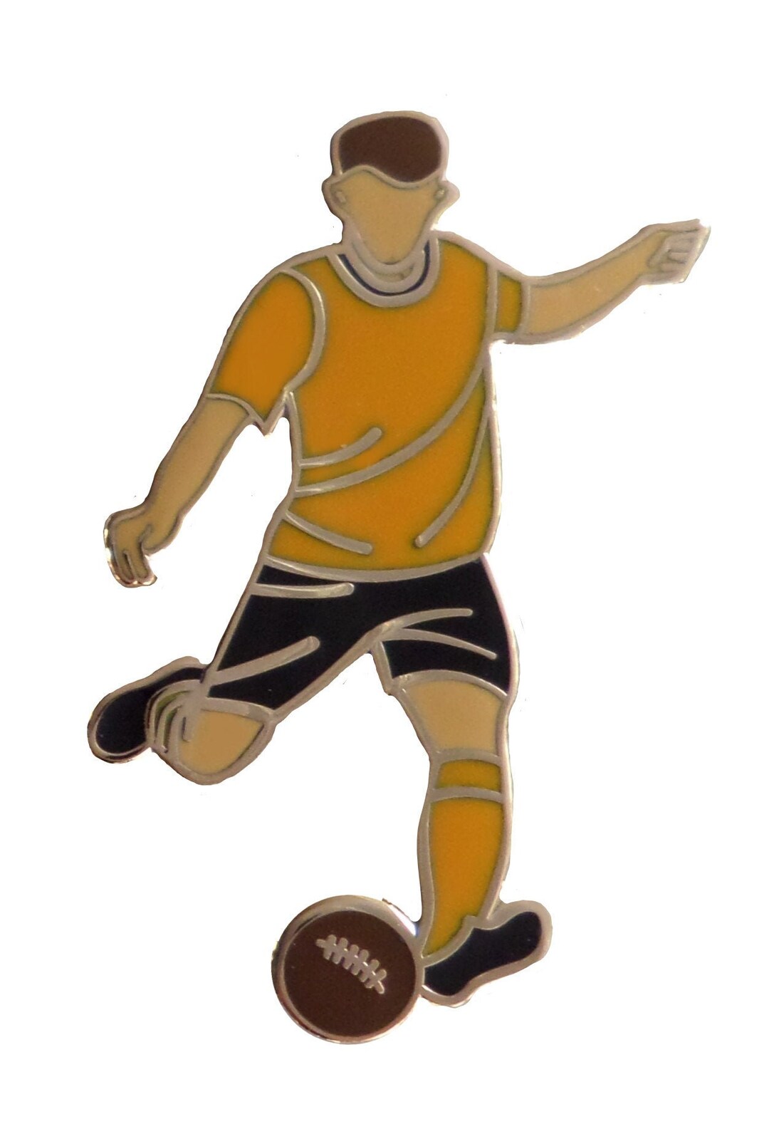 Football Soccer Player Pin Badge - Gold & Black - Etsy