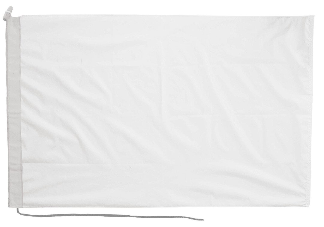 Plain White Flag With Eyelets or Rope and Toggle - Hand Made in the UK ...