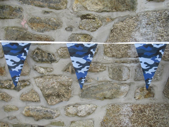Navy Blue Camo Camouflage Pattern String Flag Bunting Hand | Etsy