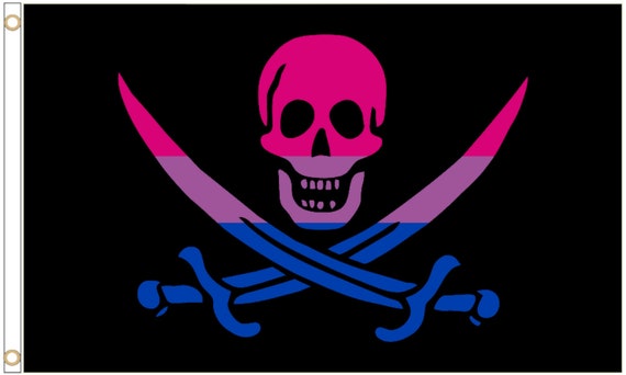 LGBTQ Pride Flag Bisexual Bi Pride Pirate 5'x3' - Etsy