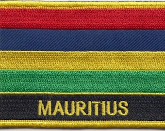 Mauritius Flag Patch Embroidered Badge Iron Sew on Clothes Jeans Hat T Shirt Bag - Etsy