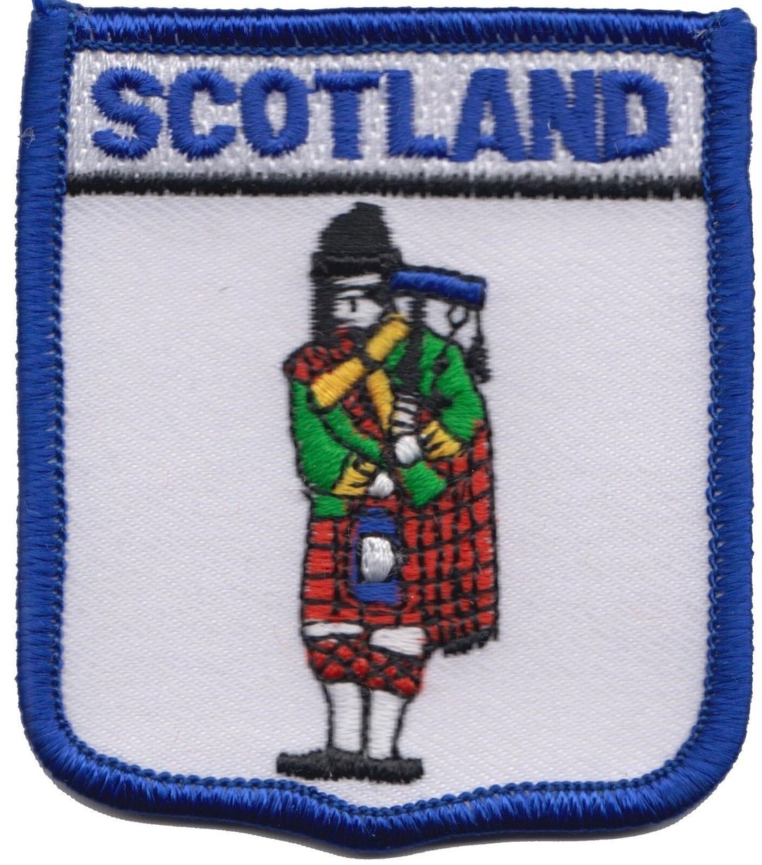 Scotland Piper Bagpipe Player Shield Embroidered Patch - Etsy