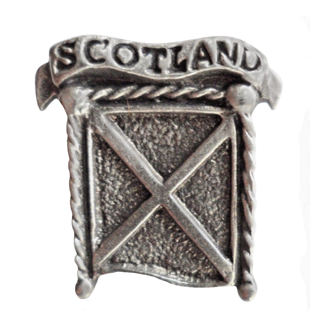 Scotland Saltire Banner Pewter Pin Badge - Hand Made in the United ...
