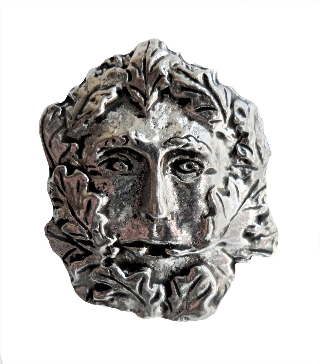 Green Man Pewter Pin Badge Hand Made in Cornwall - Etsy