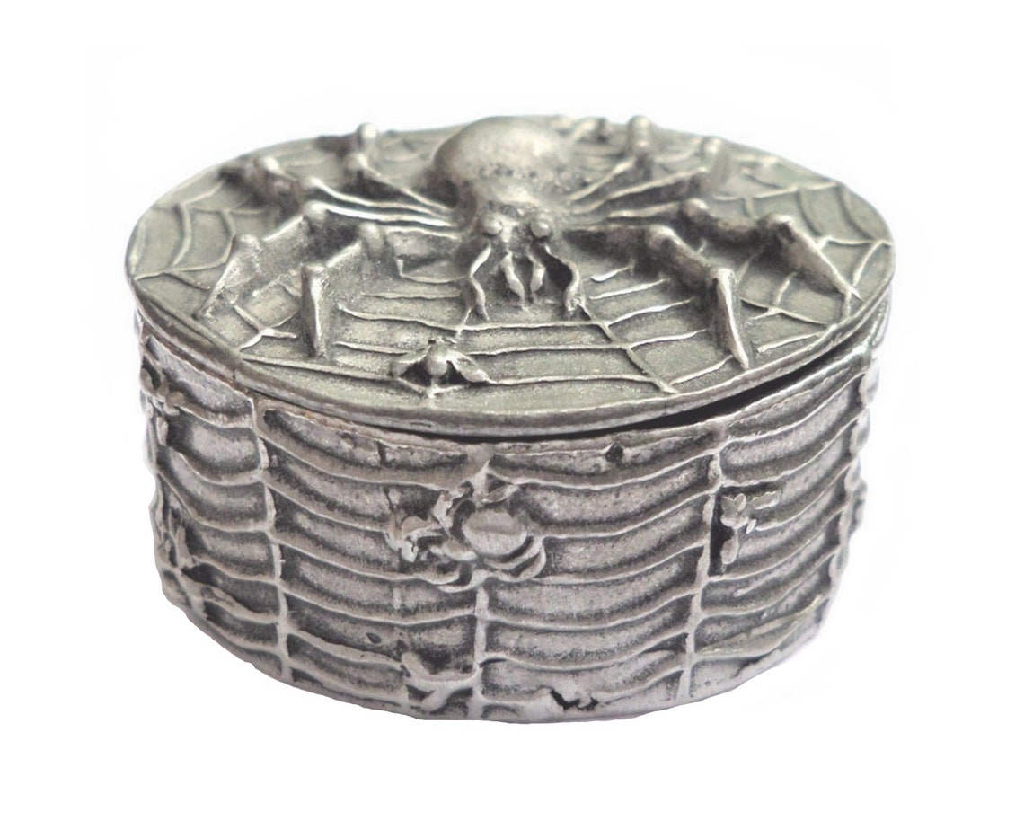 Spider on Her Web Small Pewter Trinket Box Hand Made in the - Etsy UK