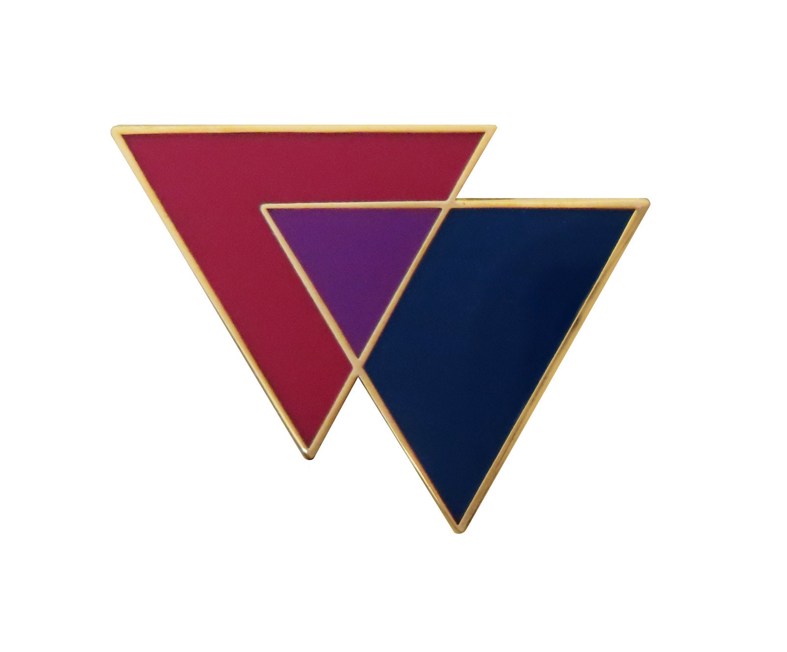 Bisexual Bi Pride Biangles LGBTQ Gold Plated Pin Badge - Etsy