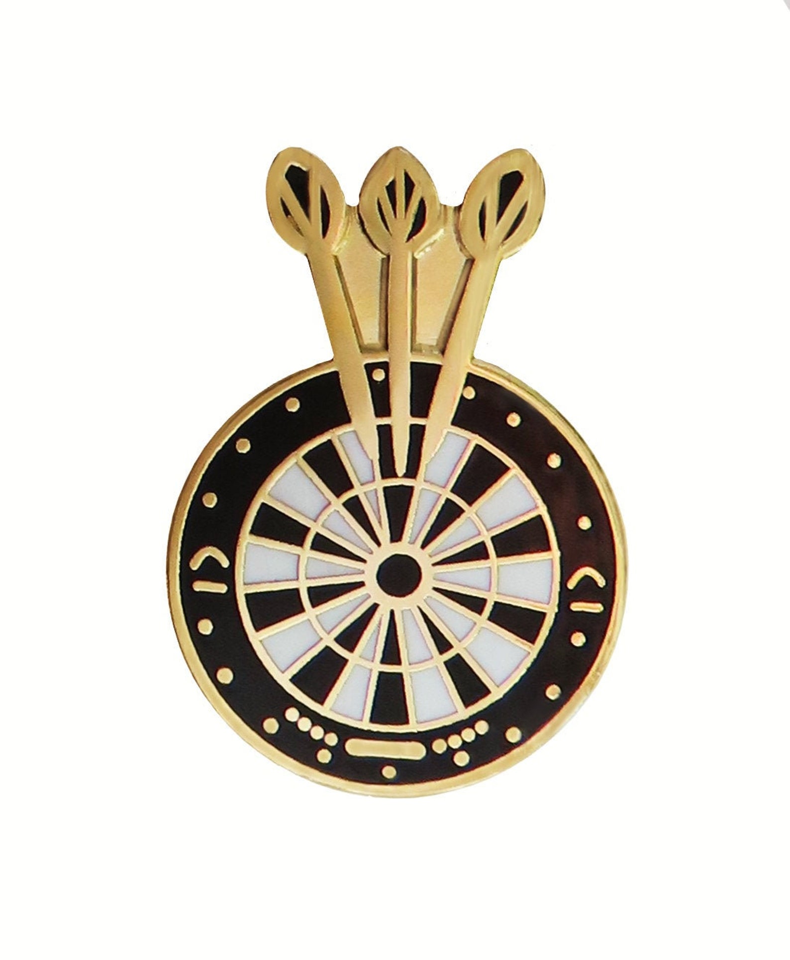 Darts & Dartboard Pin Badge - Etsy