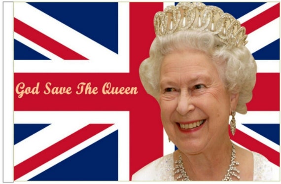 Queen Elizabeth II God Save the Queen 5'x3' Flag - Etsy