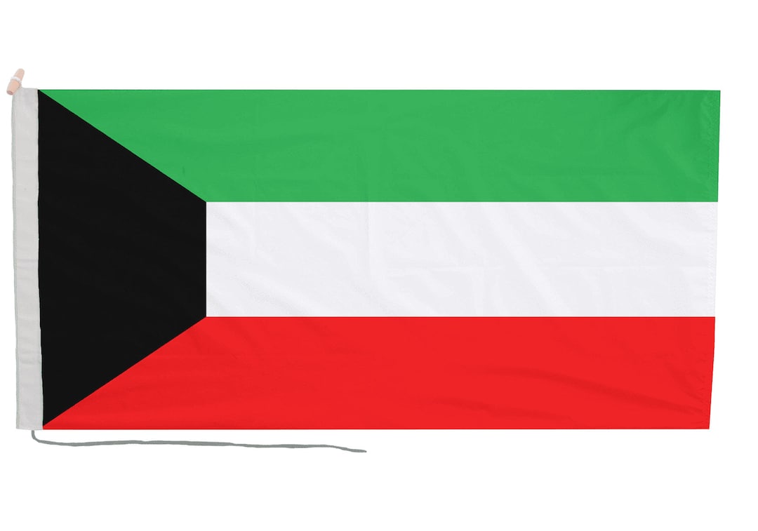 Kuwait Flag With Eyelets or Rope and Toggle - Hand Made in the UK - Etsy