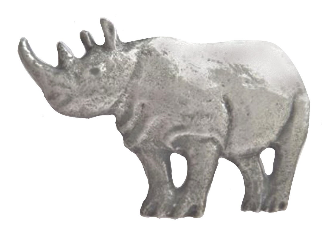 White Rhino Rhinoceros Pewter Pin Badge - Hand Made in the United ...