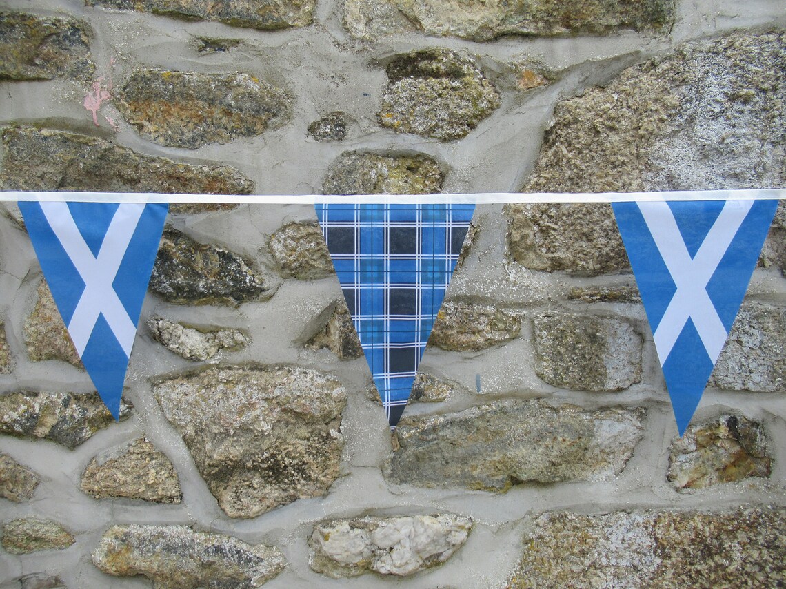 Scotland Tartan Pattern String Flag Bunting - Hand Made - Etsy