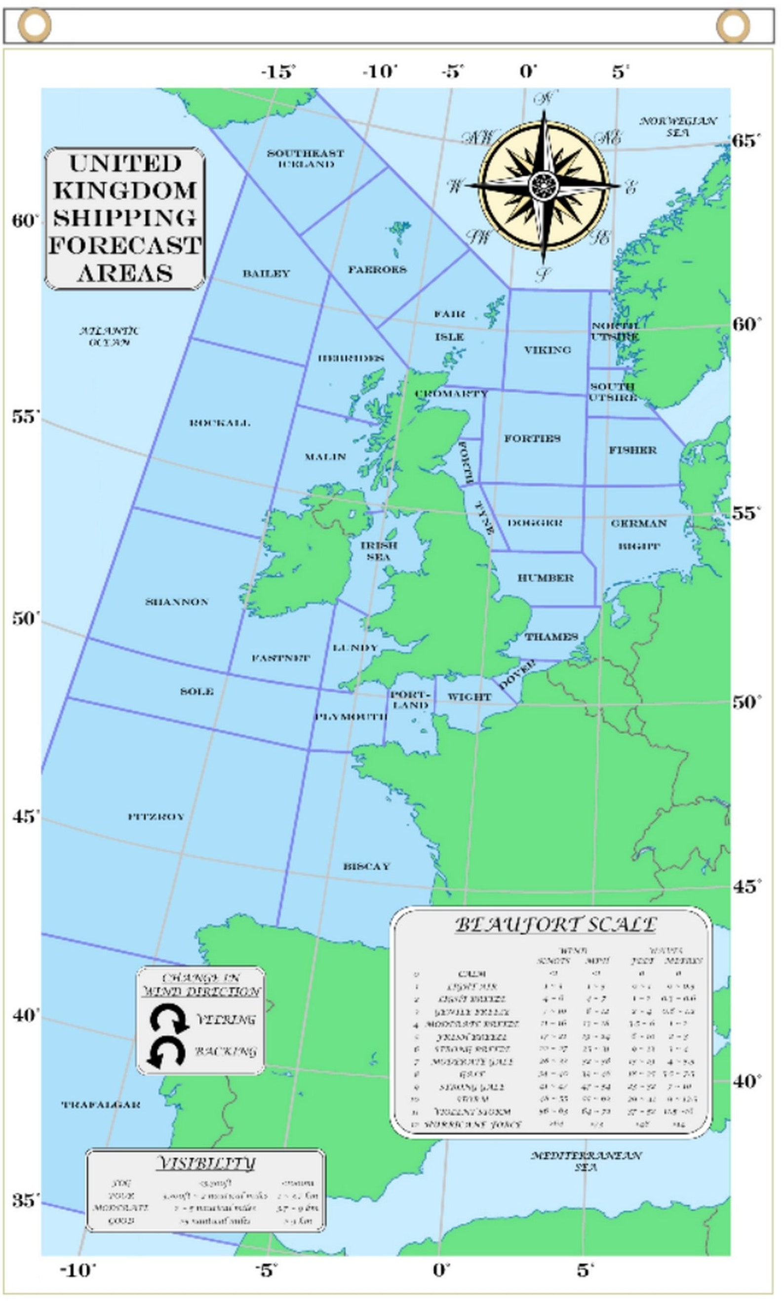 UK Shipping Forecast Areas Map 5'x3' Flag - Etsy