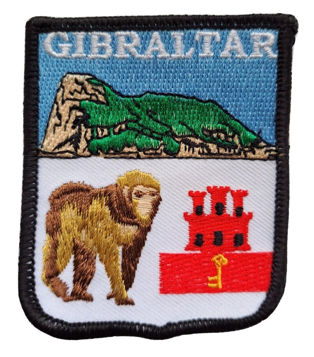 Gibraltar Barbary Apes Flag Embroidered Patch - Etsy Canada