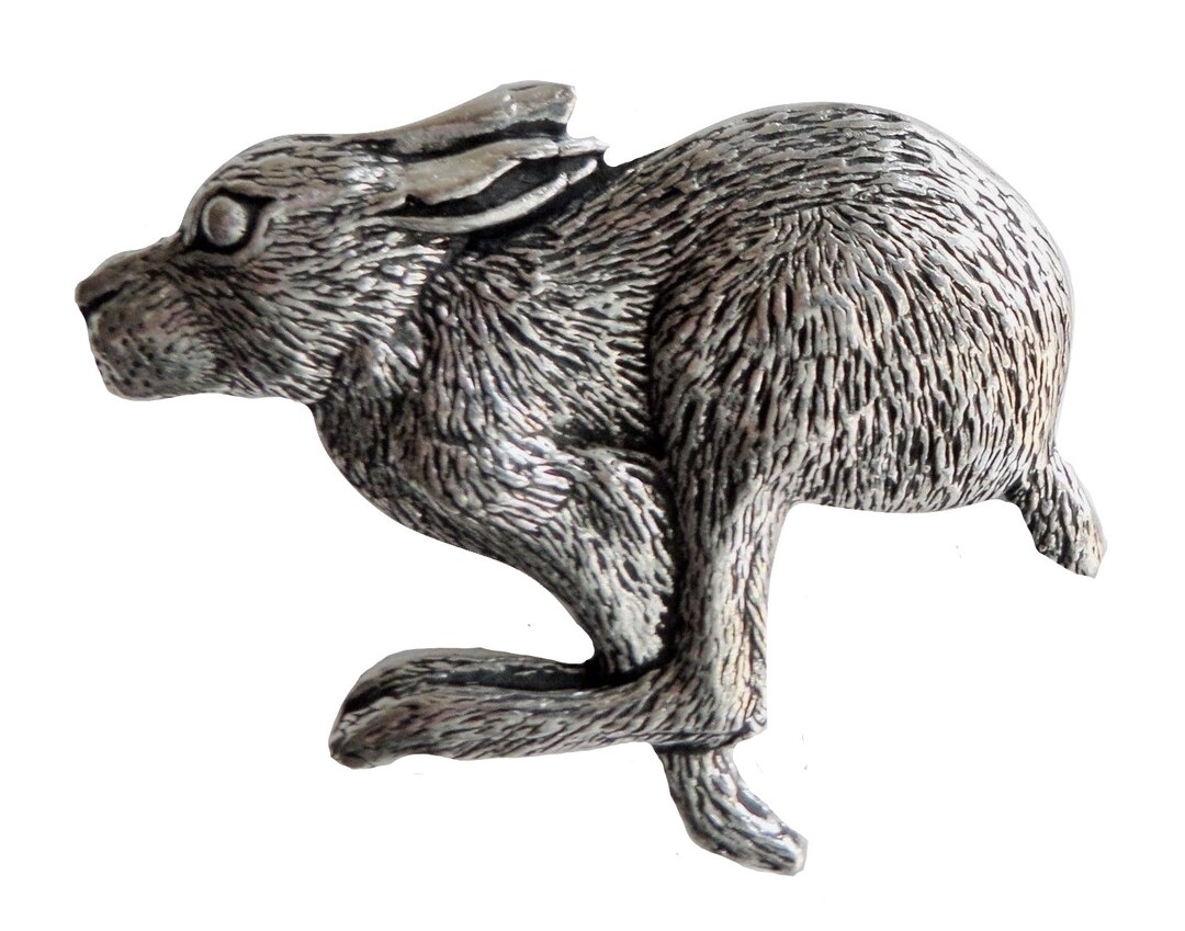 Hare Large Pewter Pin Badge Hand Made in Cornwall - Etsy UK