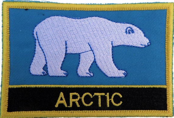 Arctic Polar Bear Flag Rectangular Embroidered Patch - Etsy