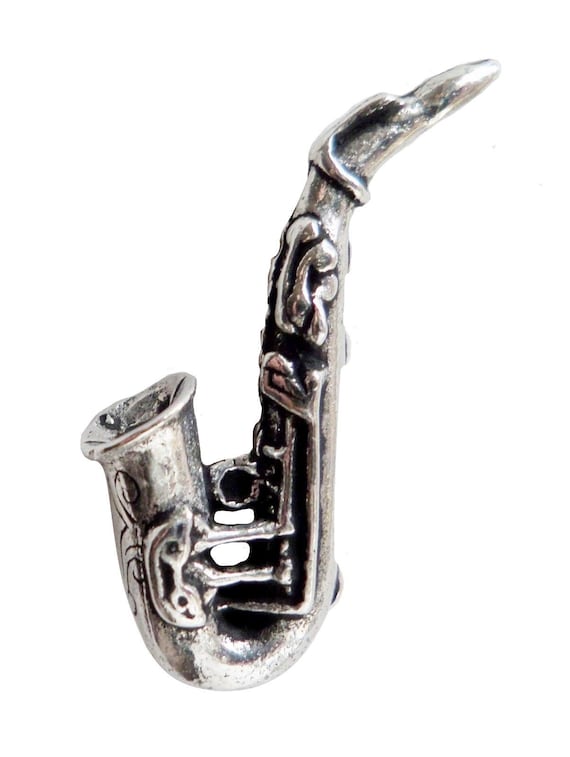 Saxophone Pewter Pin Badge Hand Made in Cornwall - Etsy UK