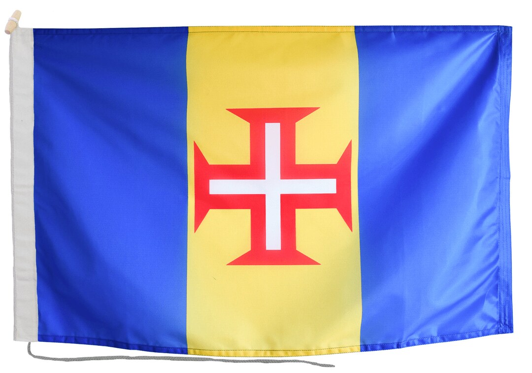 Madeira Flag With Eyelets or Rope and Toggle - Hand Made in the UK - Etsy