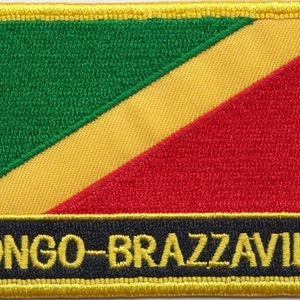 Congo Brazzaville Flag Rectangular Embroidered Patch - Etsy