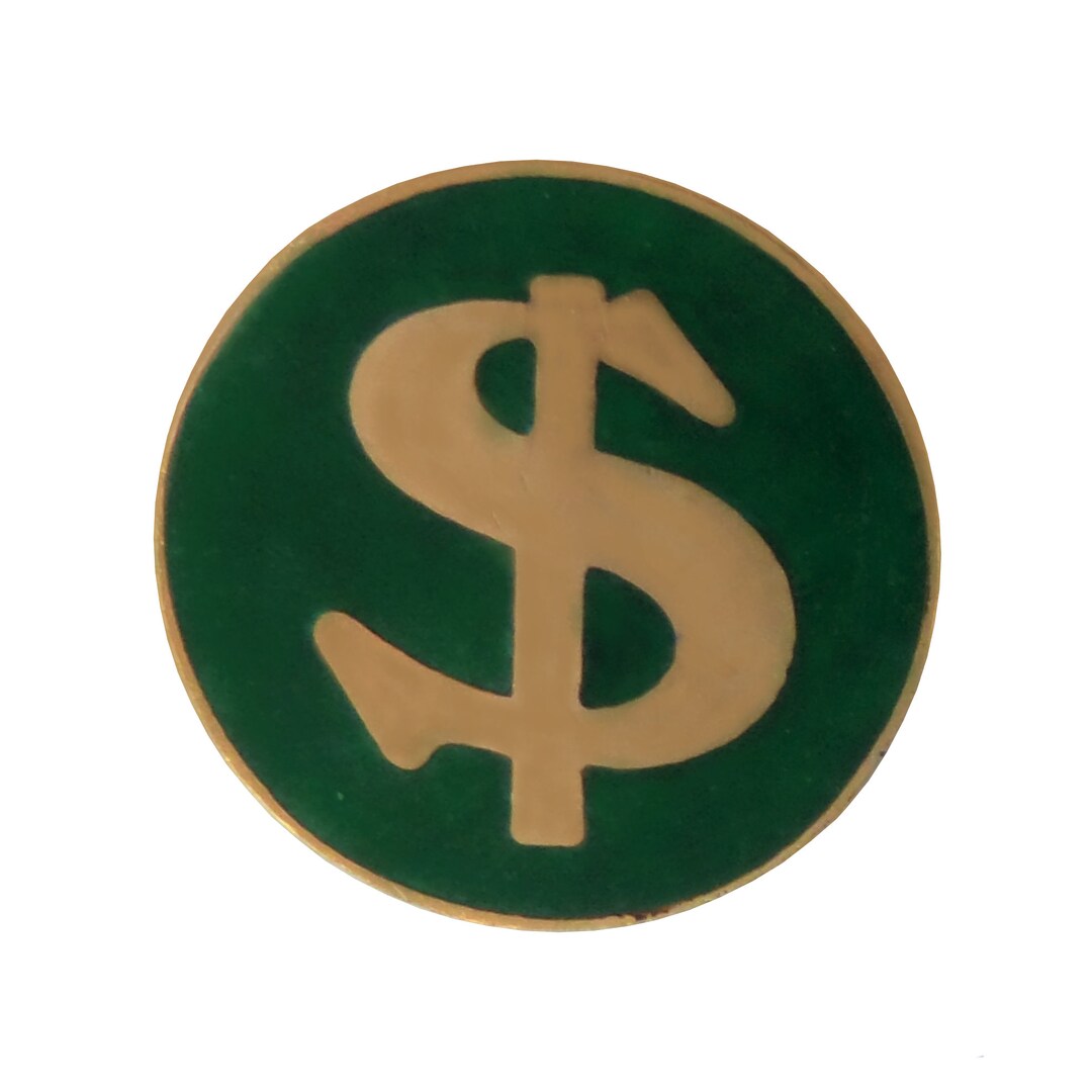 US Dollar Sign Symbol Gold Plated Pin Badge - Etsy