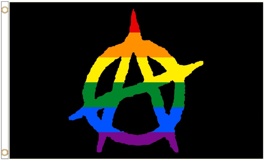 Rainbow Anarchy LGBTQ+ Gay Pride 5'x3' Flag - Etsy