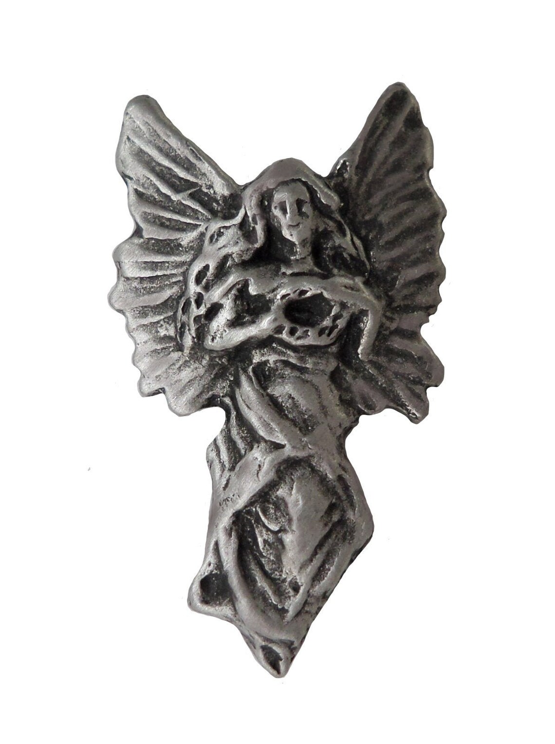 Angel Pewter Pin Badge Hecho A Mano En El Reino Unido Etsy
