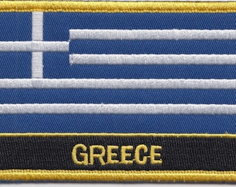 GREECE Flag Patch Embroidered Badge Sew on Emblem - Etsy