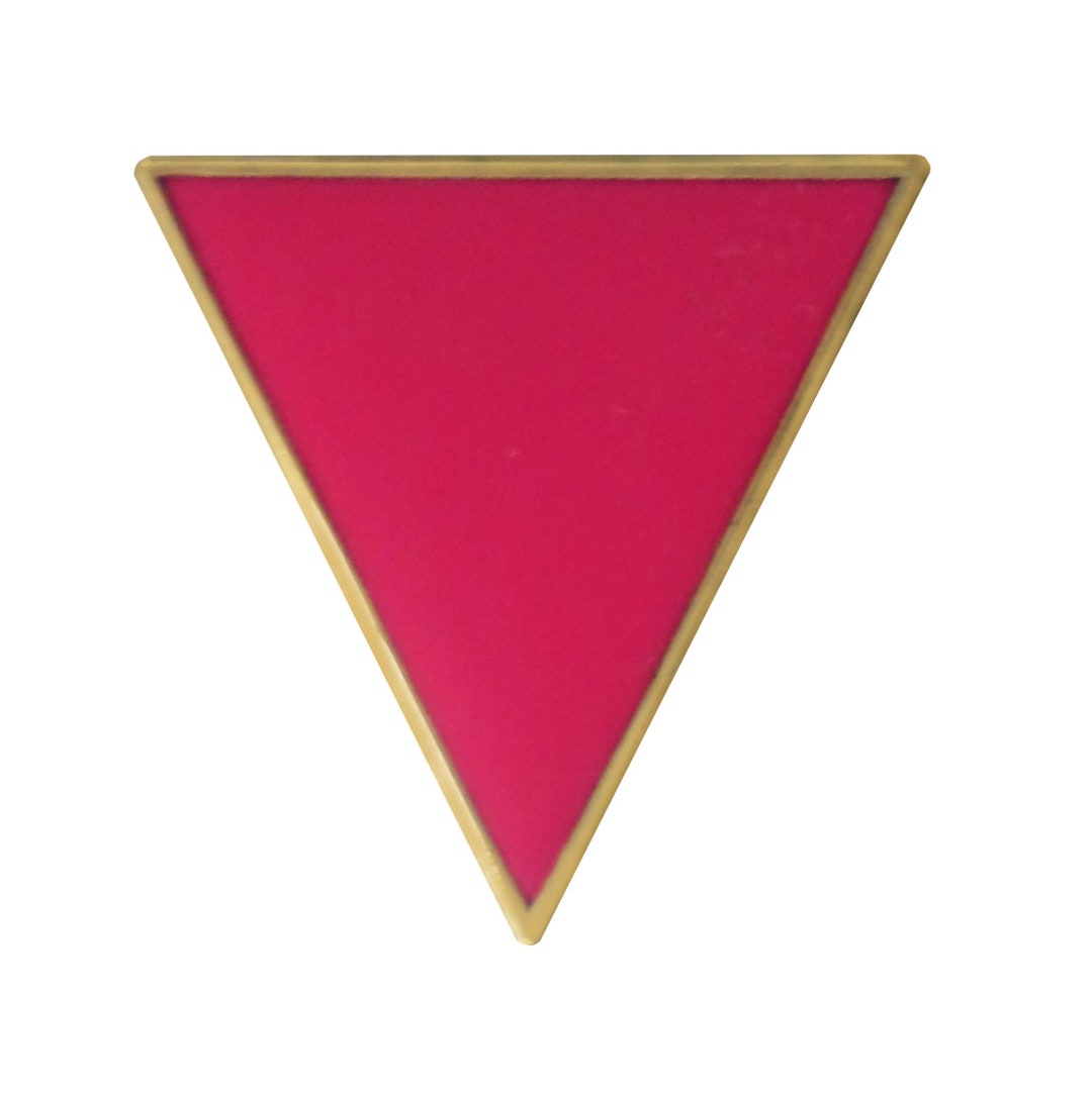 Pink Triangle LGBTQ+ Gay Pride Gold Plated Pin Badge - Etsy