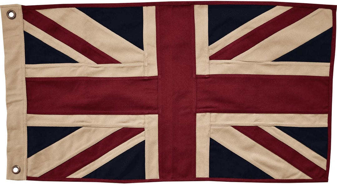 Union Jack Aged & Vintage Look Fully Sewn Cotton Flag - 76cm X 43cm - 2 ...
