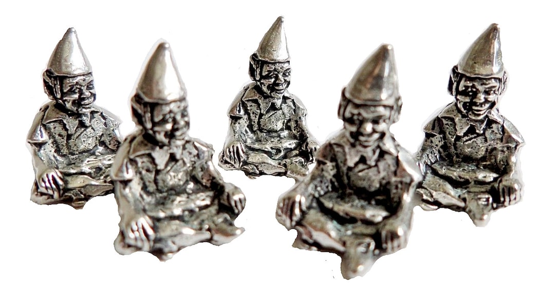 Five Identical Tiny Cornish Pixies in Solid Pewter Ornament Hand Made in Cornwall - Etsy